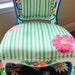 Bloom Chair Upholstered Handpainted Side Chair With Floral and Striped ...