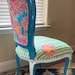 Bloom Chair Upholstered Handpainted Side Chair With Floral and Striped ...