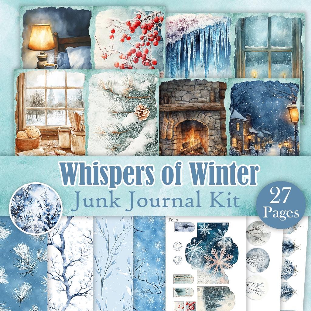 Whispers of Winter - Printable Winter Junk Journal Kit, Ephemera ...