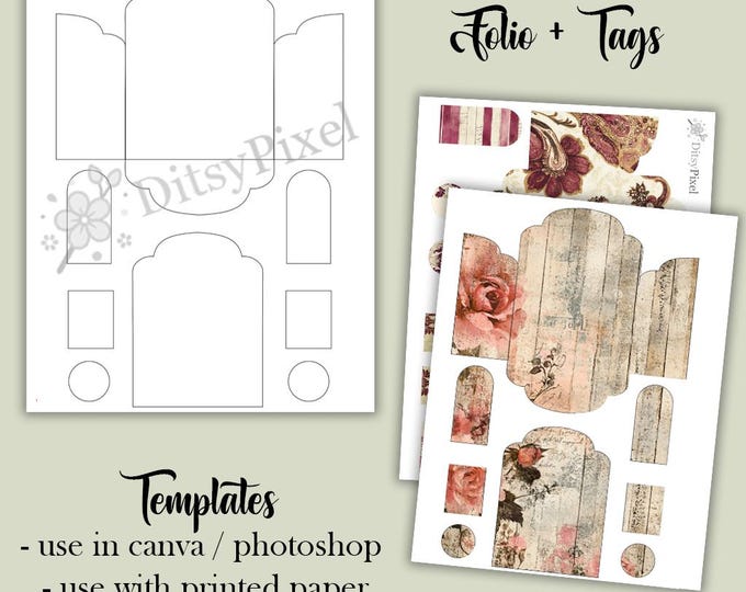 Junk Journal Folio Templates | Loaded Tag Templates | Craft Supplies ...