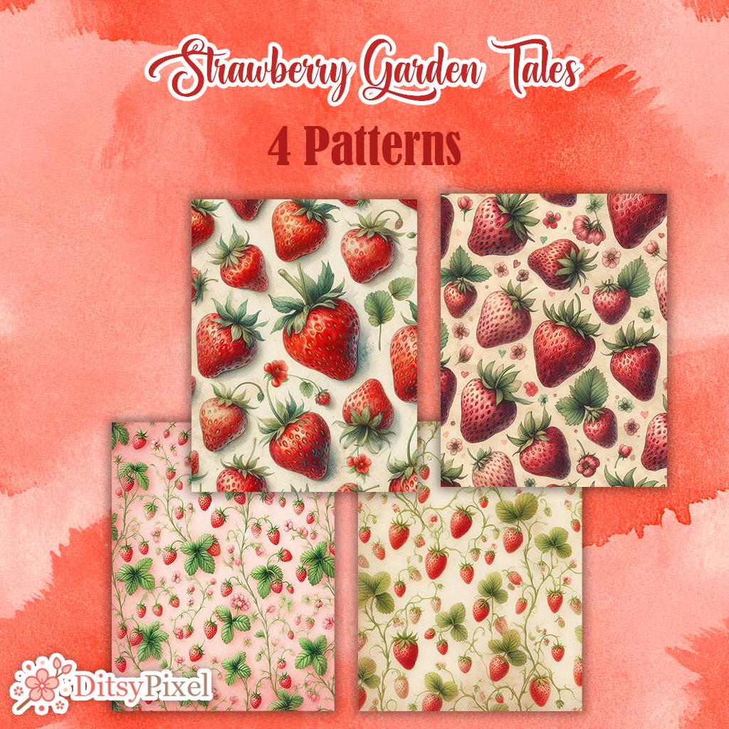 Strawberry Garden Tales - Printable Strawberries Junk Journal Kit ...