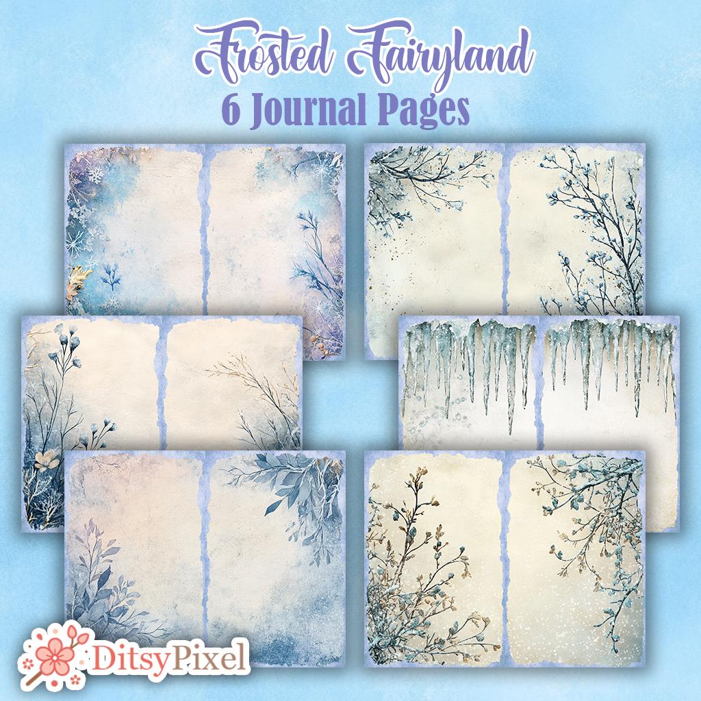 Frosted Fairyland - Printable Winter Fairy Junk Journal Kit, Snow Fairy ...