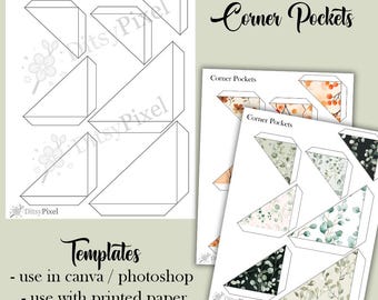 Junk Journal Folio Templates | Folio Pocket + Tags Templates | Craft ...