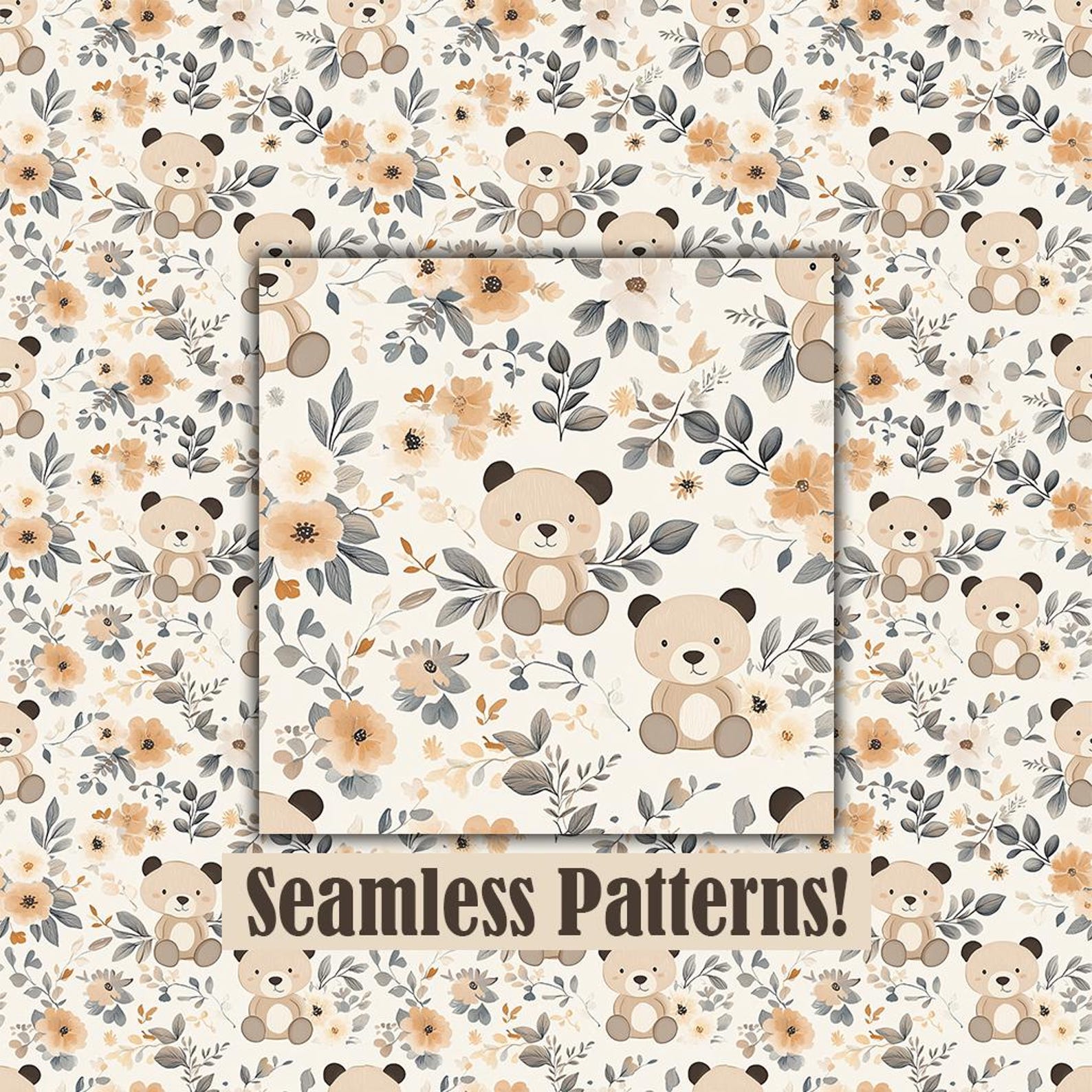 Boho Baby Dreams - 24 Seamless Digital Paper Pack, Watercolour Neutral ...