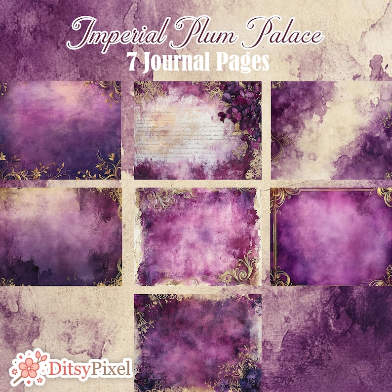 Imperial Plum Palace - Printable Vintage Purple Lavish Palace Junk ...