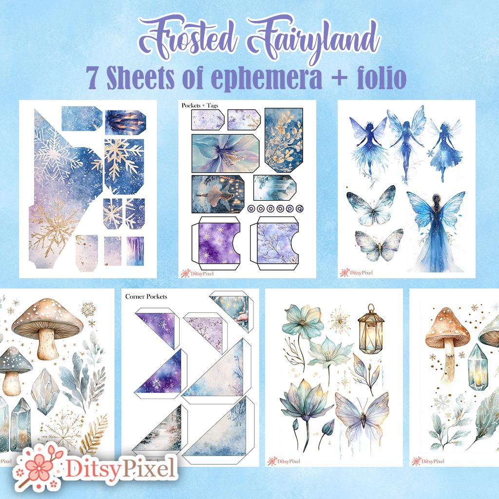 Frosted Fairyland - Printable Winter Fairy Junk Journal Kit, Snow Fairy ...