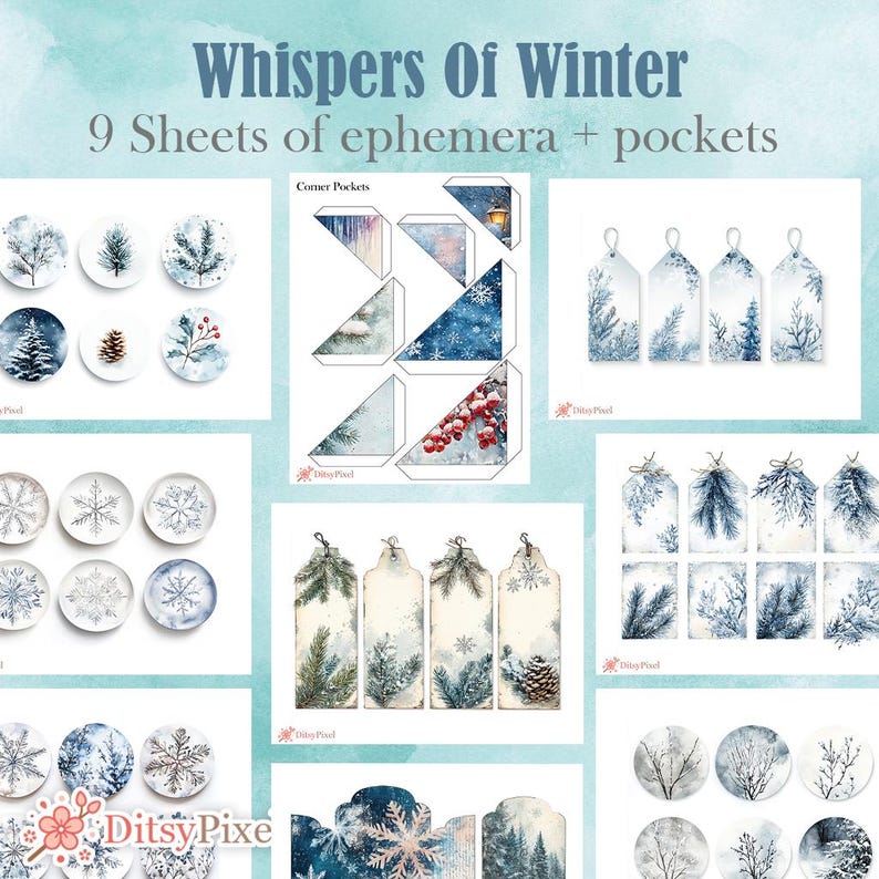 Whispers of Winter - Printable Winter Junk Journal Kit, Ephemera ...