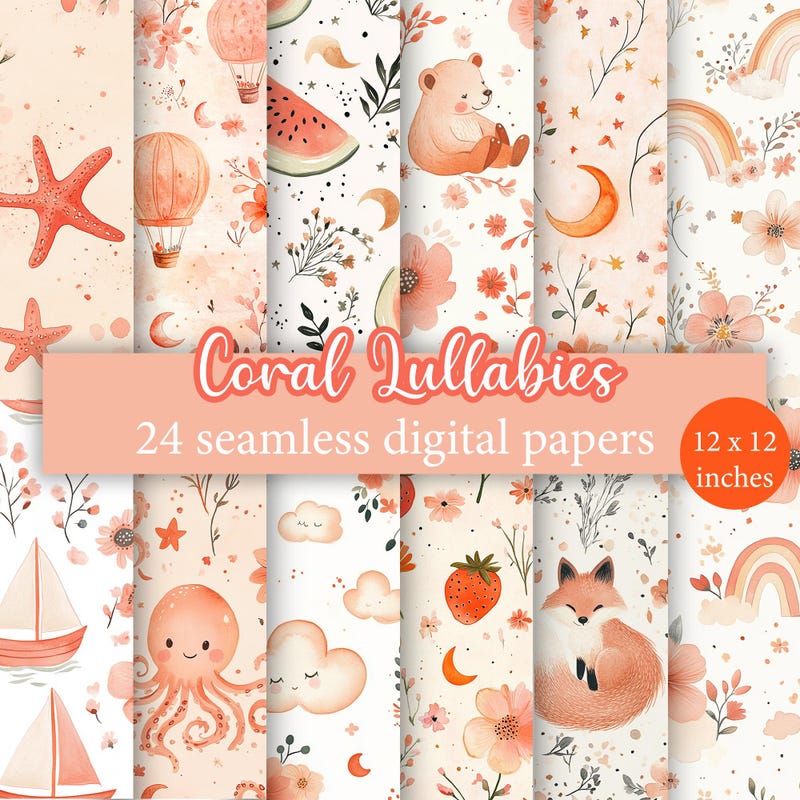 Coral Papers - Etsy