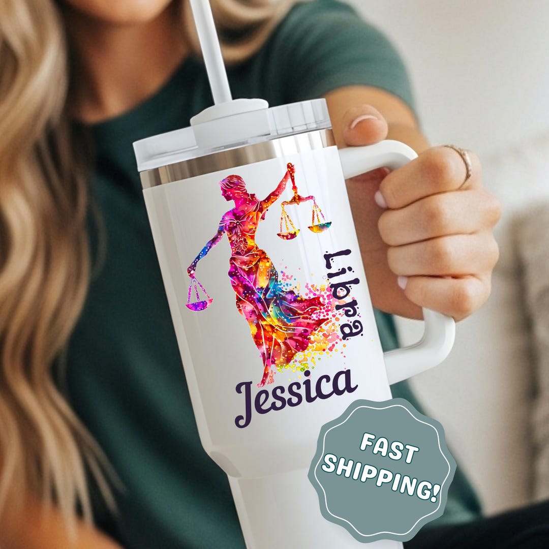 Personalized Libra Zodiac Tumbler: Custom Name, Astrology Gift - Etsy