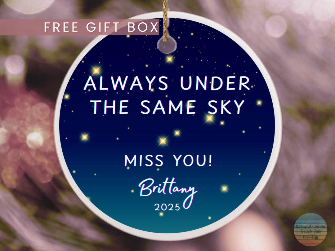 Personalized Ceramic Distance Ornament: Thinking of You Gift - Etsy