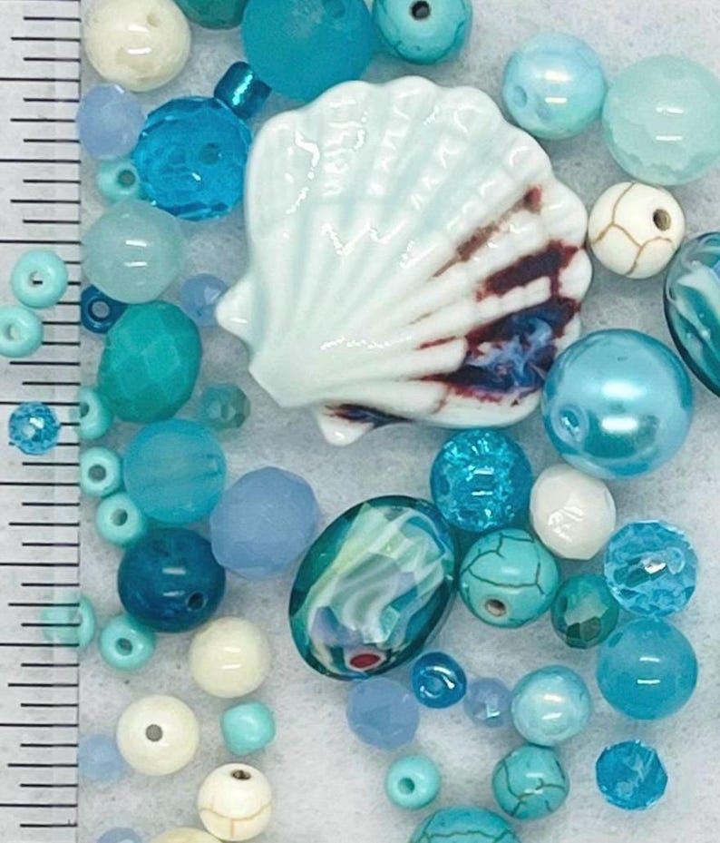 Clamshell Beachy Aesthetic Bead Soup Assorted Mix for Jewelry Ornaments ...