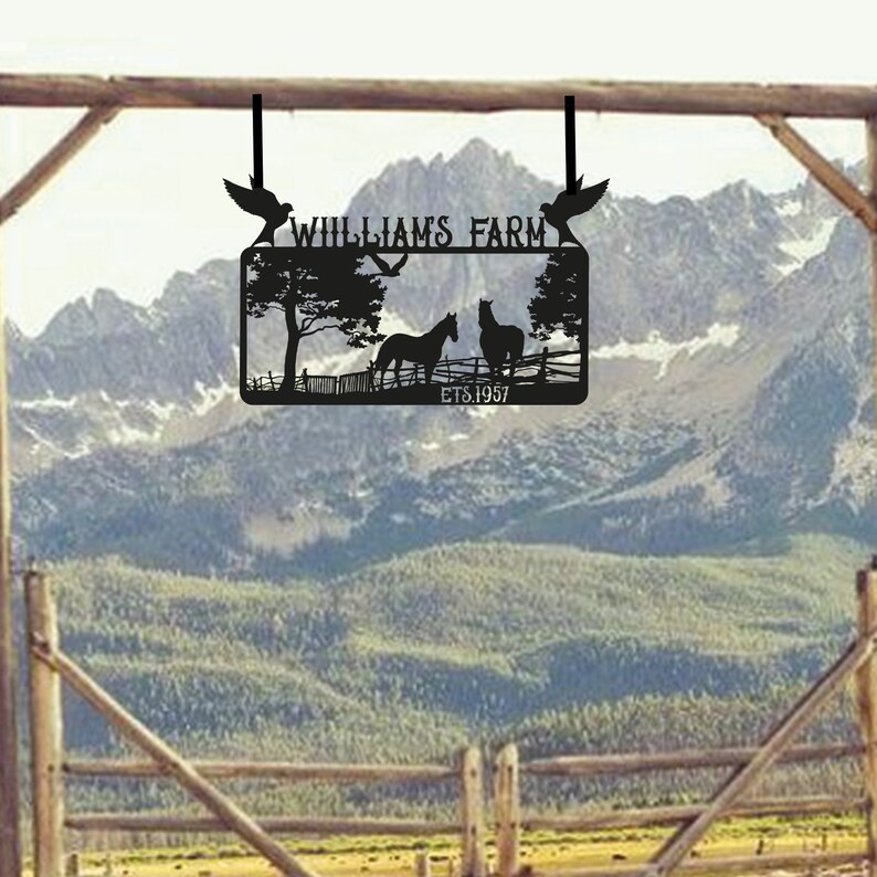 Metal Custom Farm Sign, Metal Wall Art, Personalized Farm House Sign ...