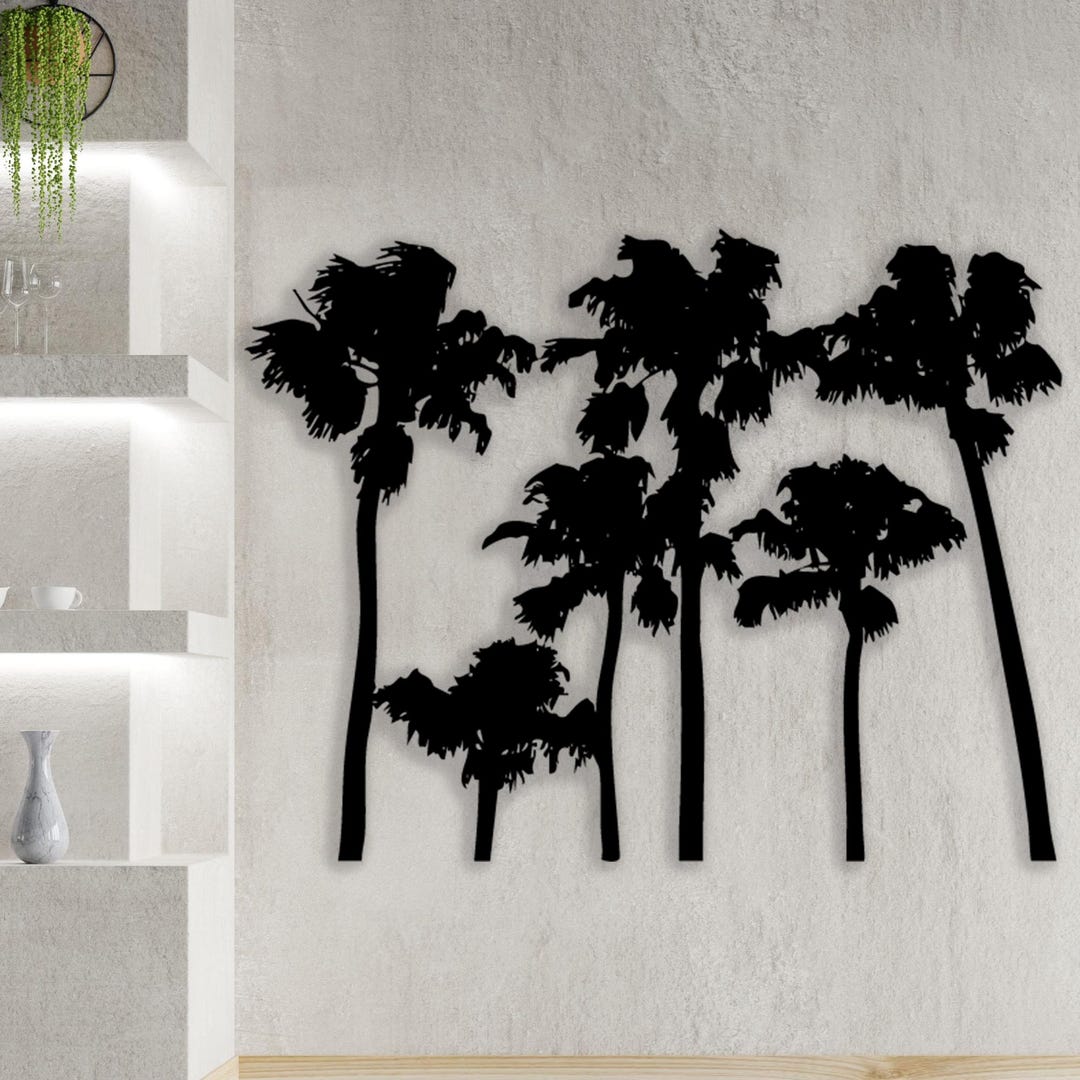 Extra Large Large Palm Tree Wall Decor, Palm Metal Wall Art, Outside ...