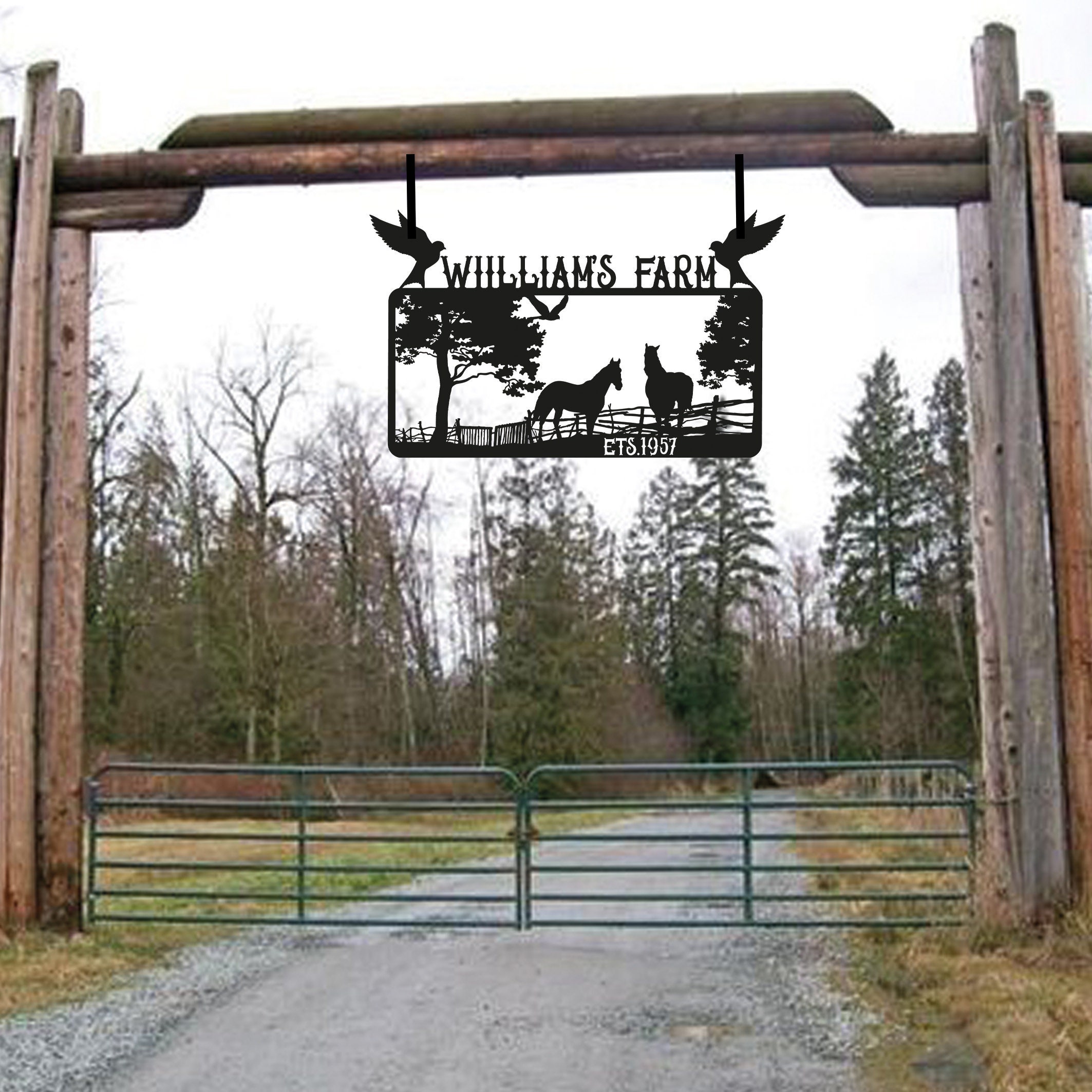 Metal Custom Farm Sign, Metal Wall Art, Personalized Farm House Sign ...