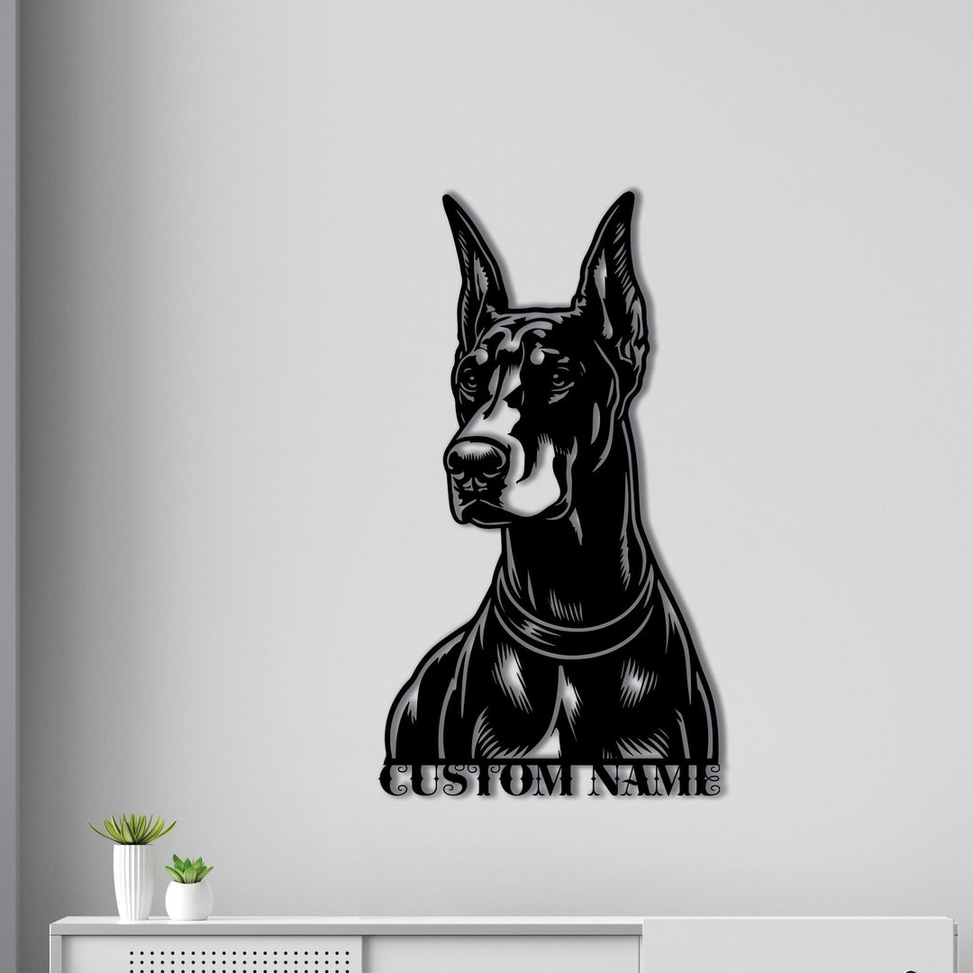 Custom Metal Doberman Wall Art, Animal Lovers Decor, Gift for Dog ...