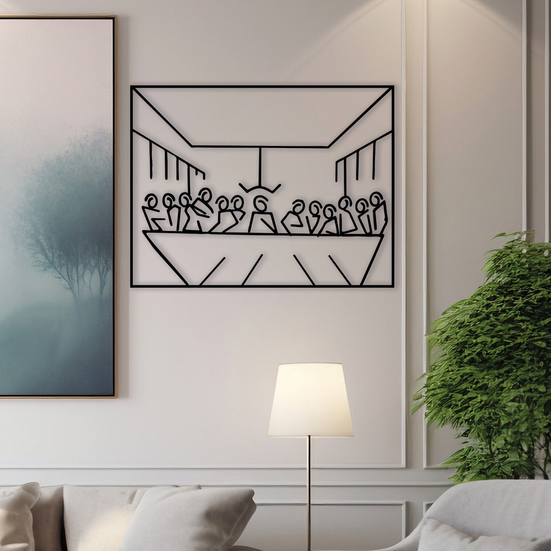 Christian Religious Decor Line Metal Line Art, Leonardo Da Vinci ...