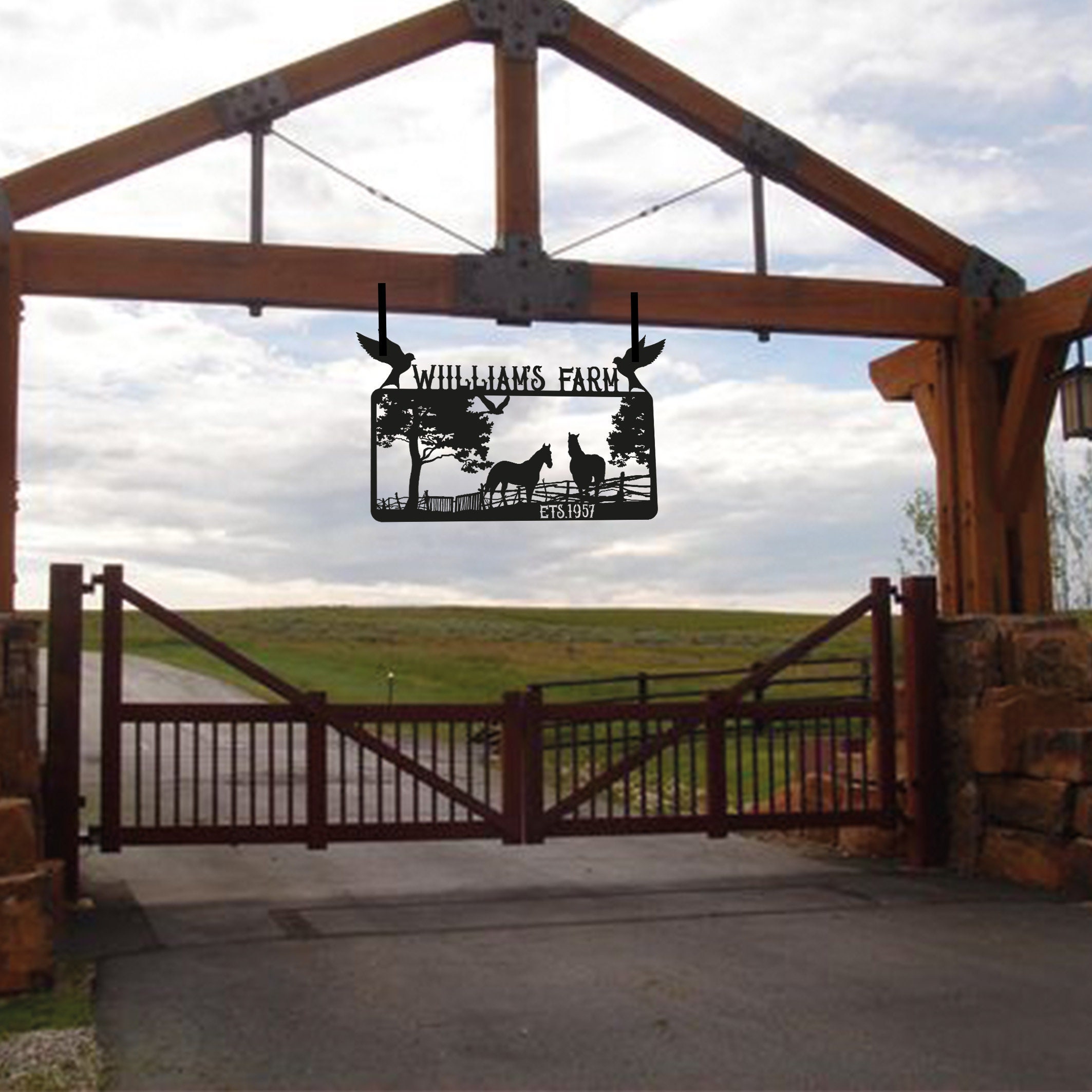 Metal Custom Farm Sign, Metal Wall Art, Personalized Farm House Sign ...