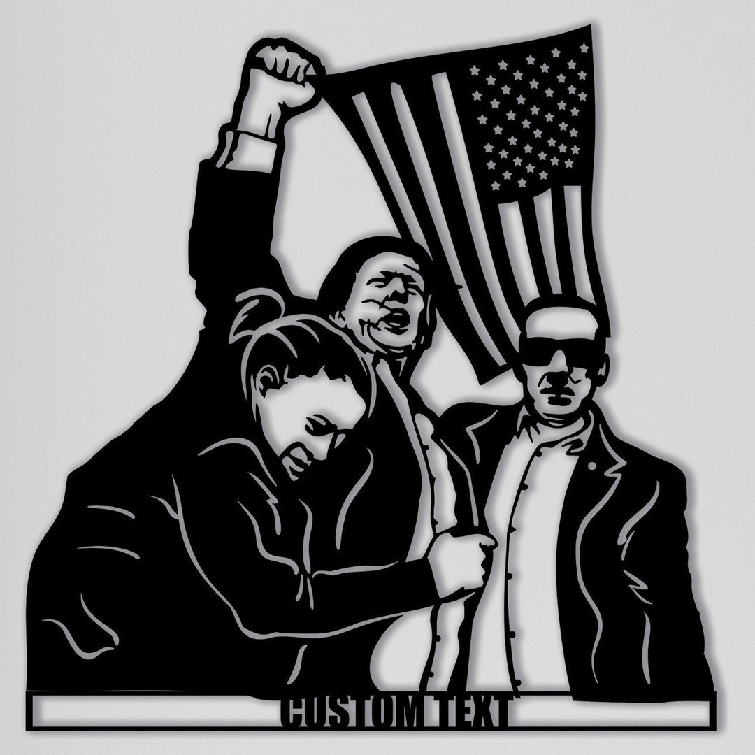Custom Handmade Trump Fail Metal Wall Art Assessination Fight, Metal ...