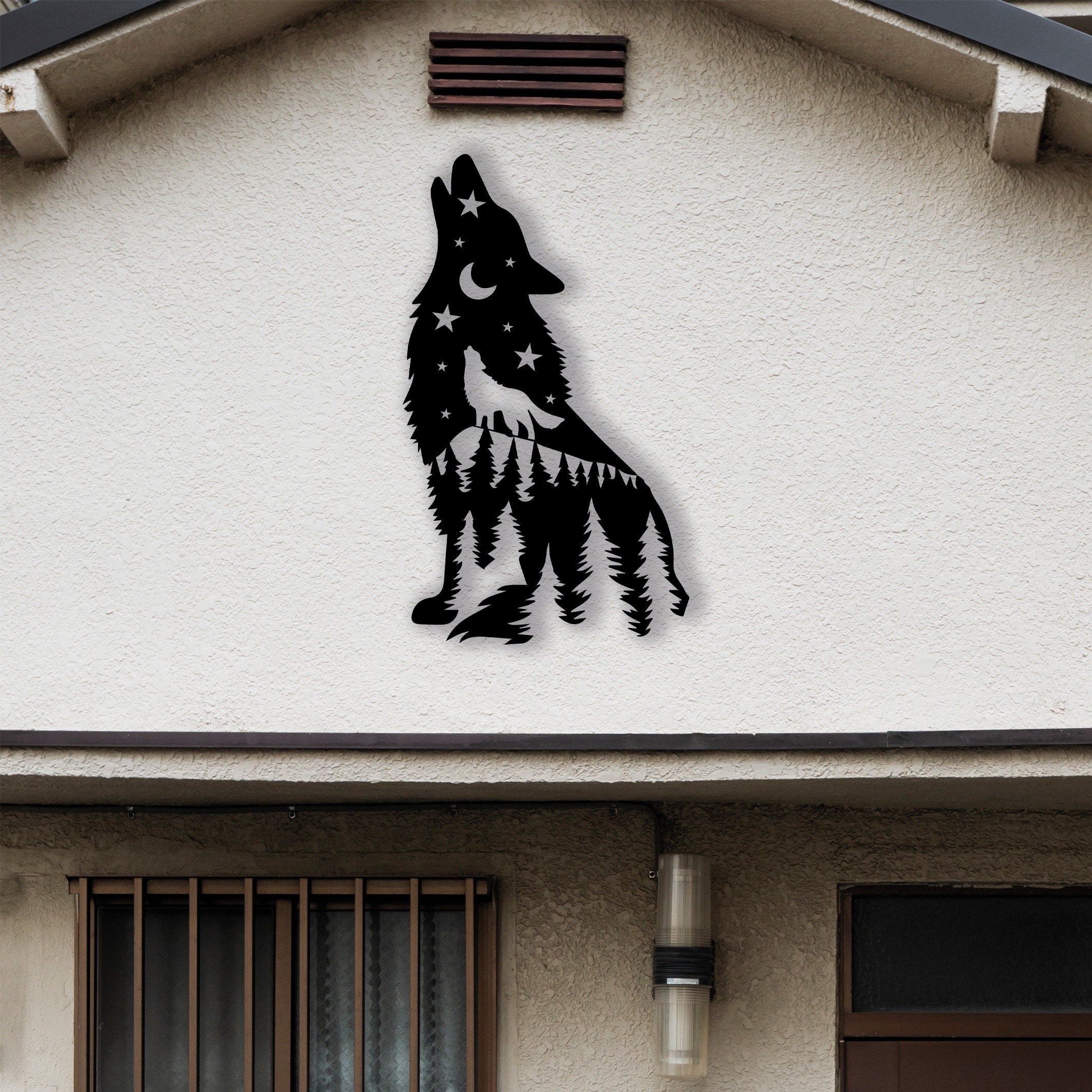 Hand Made Metal Howling Wolf Sign, Metal Wall Art, Animal Lover Decor ...