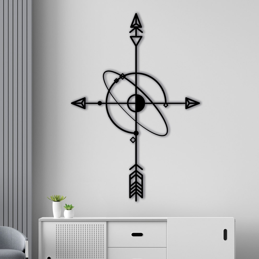 Metal Line Geometric Wall Art, Metal Wall Art, Viking Metal Art ...