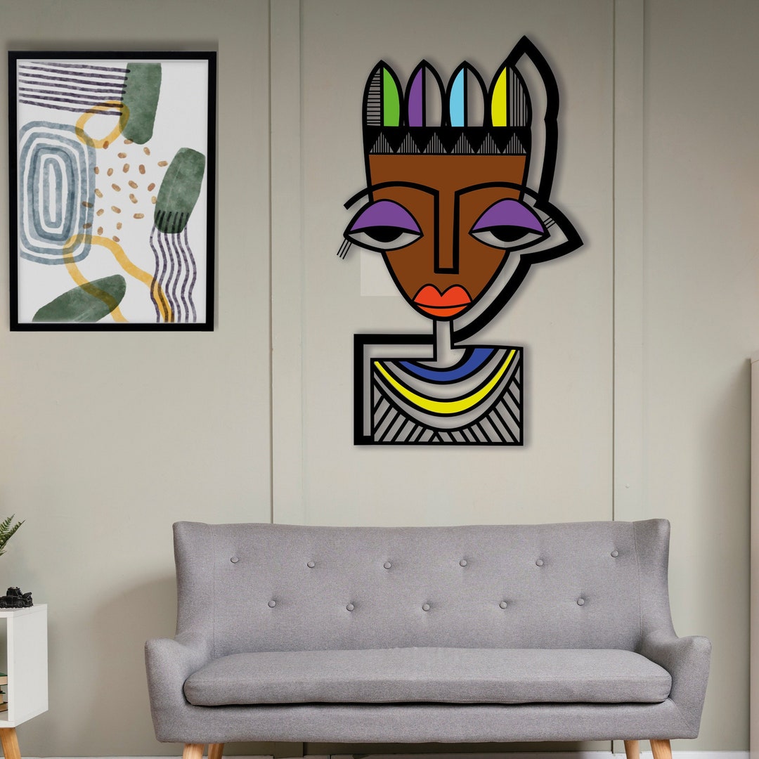 Hand Made African Woman Metal Wall Art, Picasso Style, Cubism Wall ...