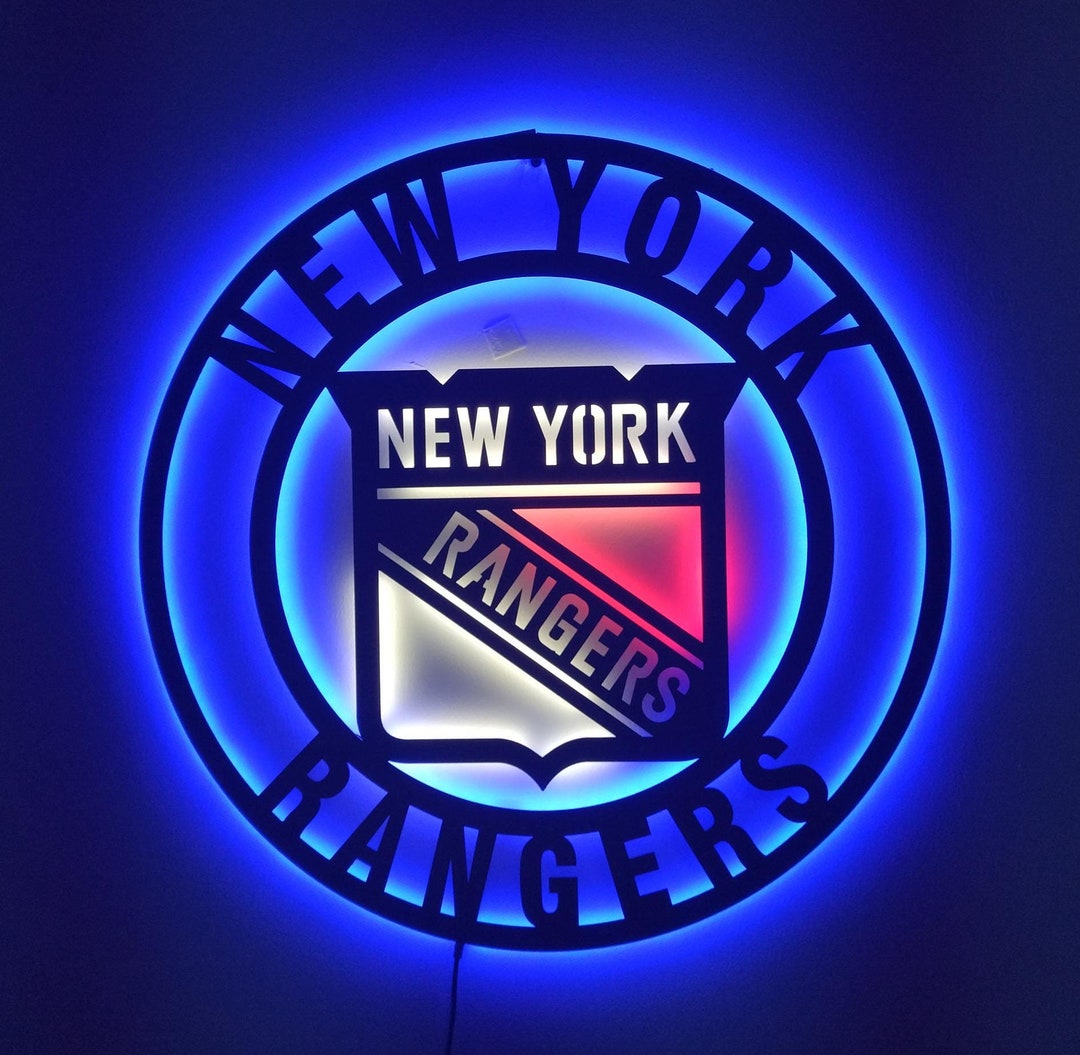 Newyork Rangers Lighted Metal Wall Art, Newyork, Rangers, Handmade ...