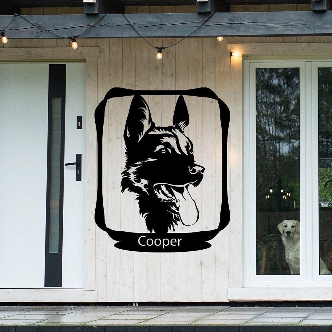 Customed German Shepherd Sign, Metal Wall Art, Animal Lover Decor ...