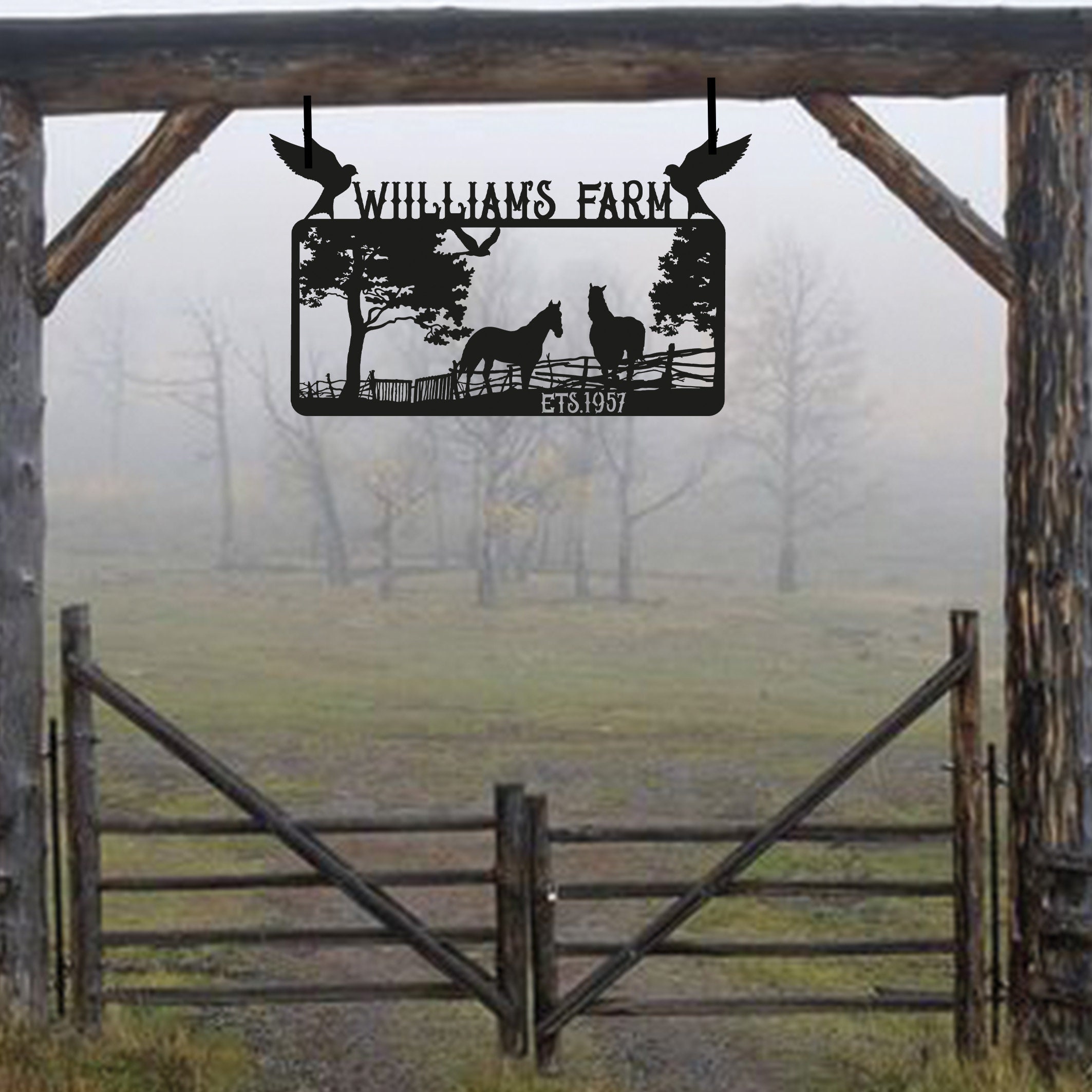 Metal Custom Farm Sign, Metal Wall Art, Personalized Farm House Sign ...