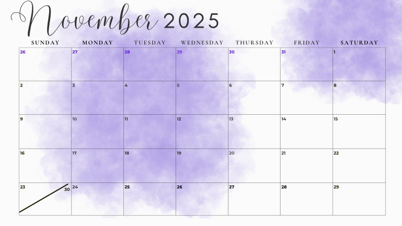 2025 Watercolor Minimalist Calendar - Etsy