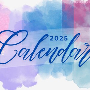 2025 Watercolor Minimalist Calendar - Etsy