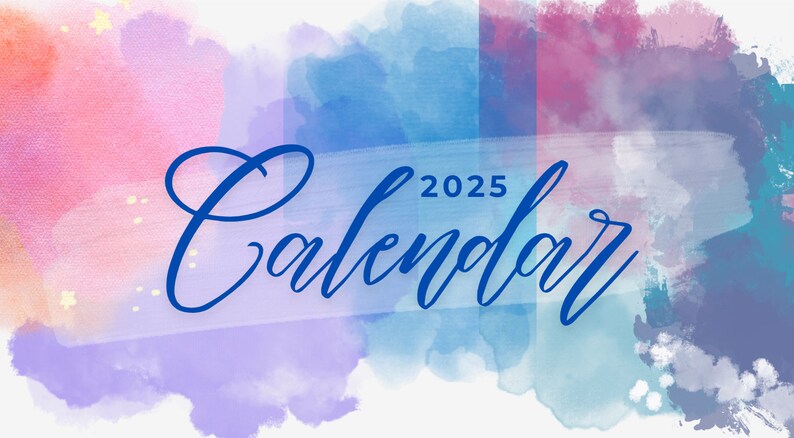 2025 Watercolor Minimalist Calendar - Etsy