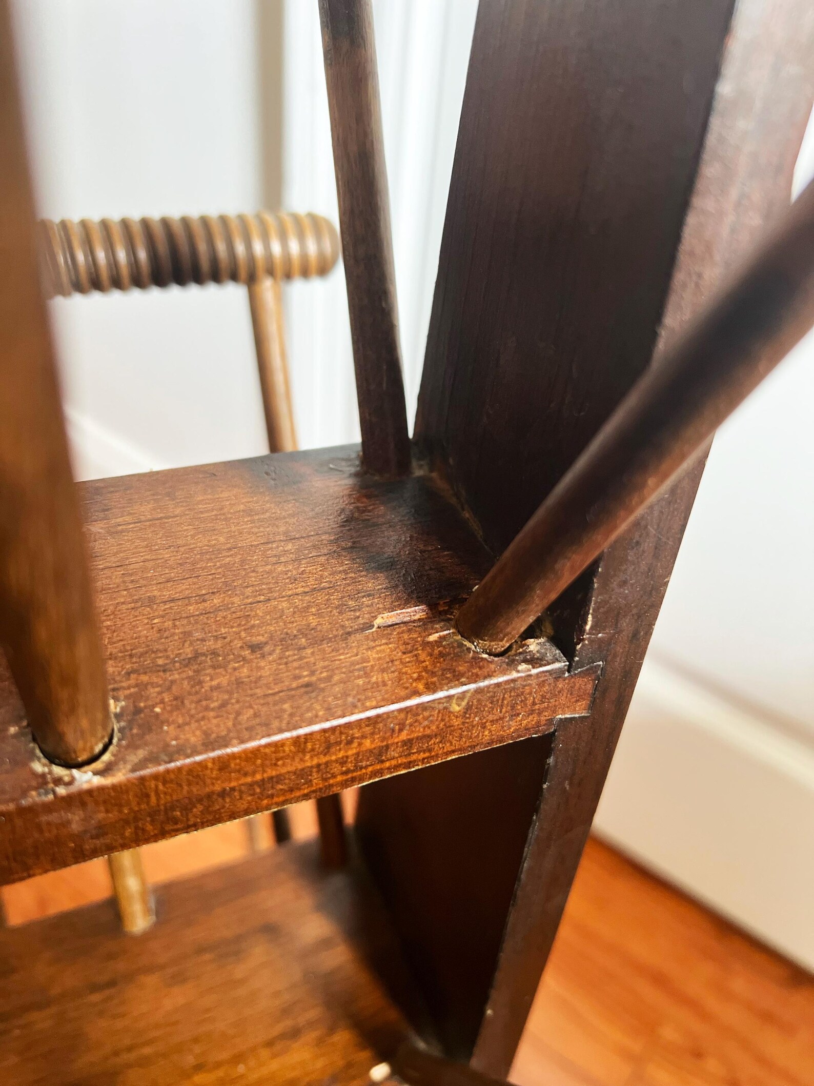 Mid Century Wood Magazine Rack Multi Tier, Turned Spindles Double Sided ...