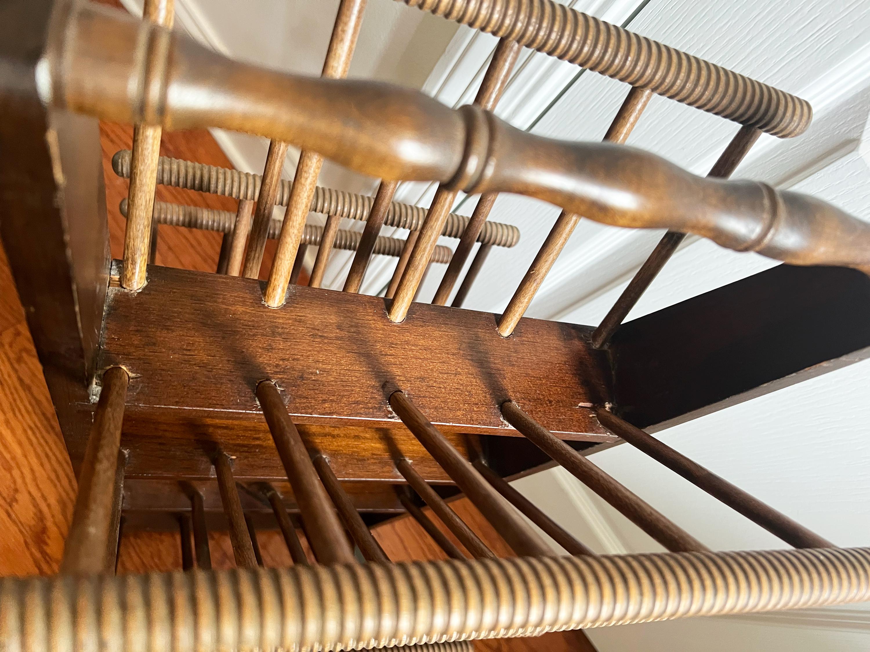 Mid Century Wood Magazine Rack Multi Tier, Turned Spindles Double Sided ...