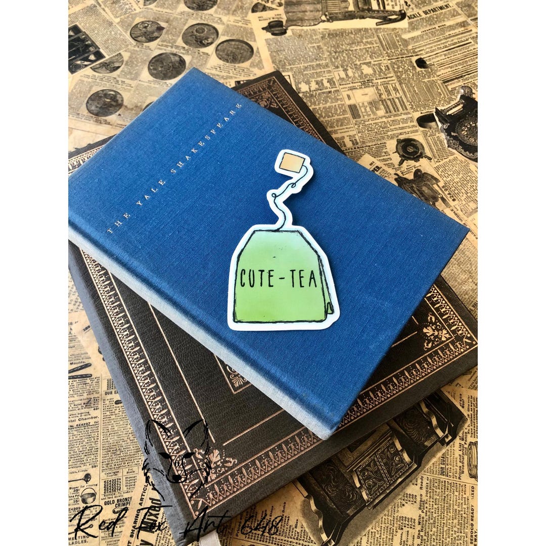 Cute-tea Green Tea Bag Vinyl Sticker: Waterproof Laptop Decal - Etsy
