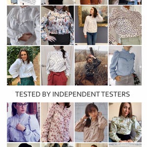 Esme Ruffled Blouse PDF Sewing Pattern | Puff Sleeve Victorian Blouse ...