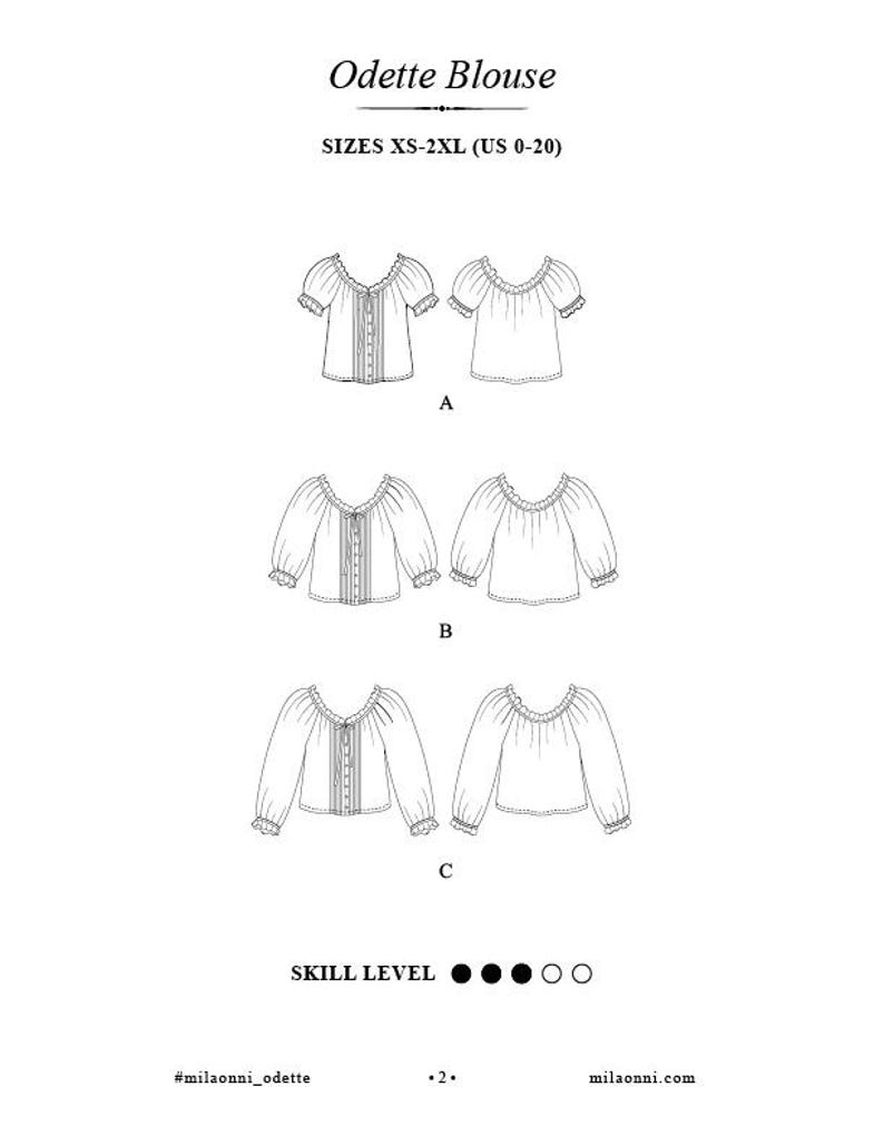 Odette Vintage Blouse Sewing Pattern, Romantic Blouse With Pintucks ...