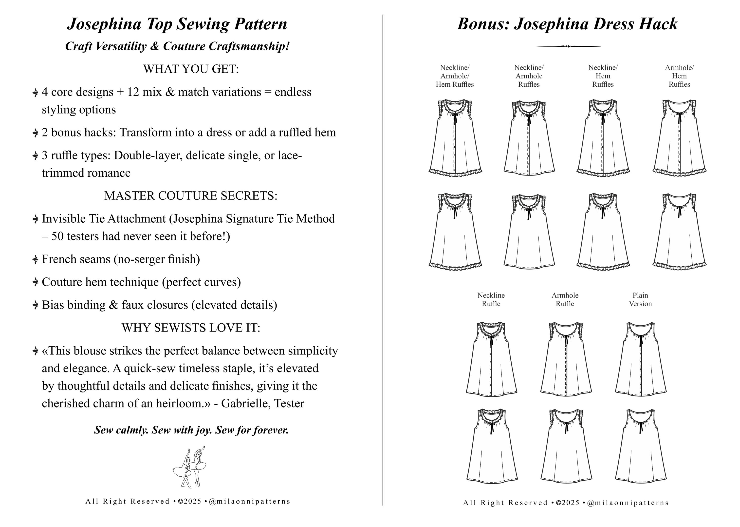 Josephina Sewing Pattern | Women’s Vintage Top, Edwardian Camisole With ...