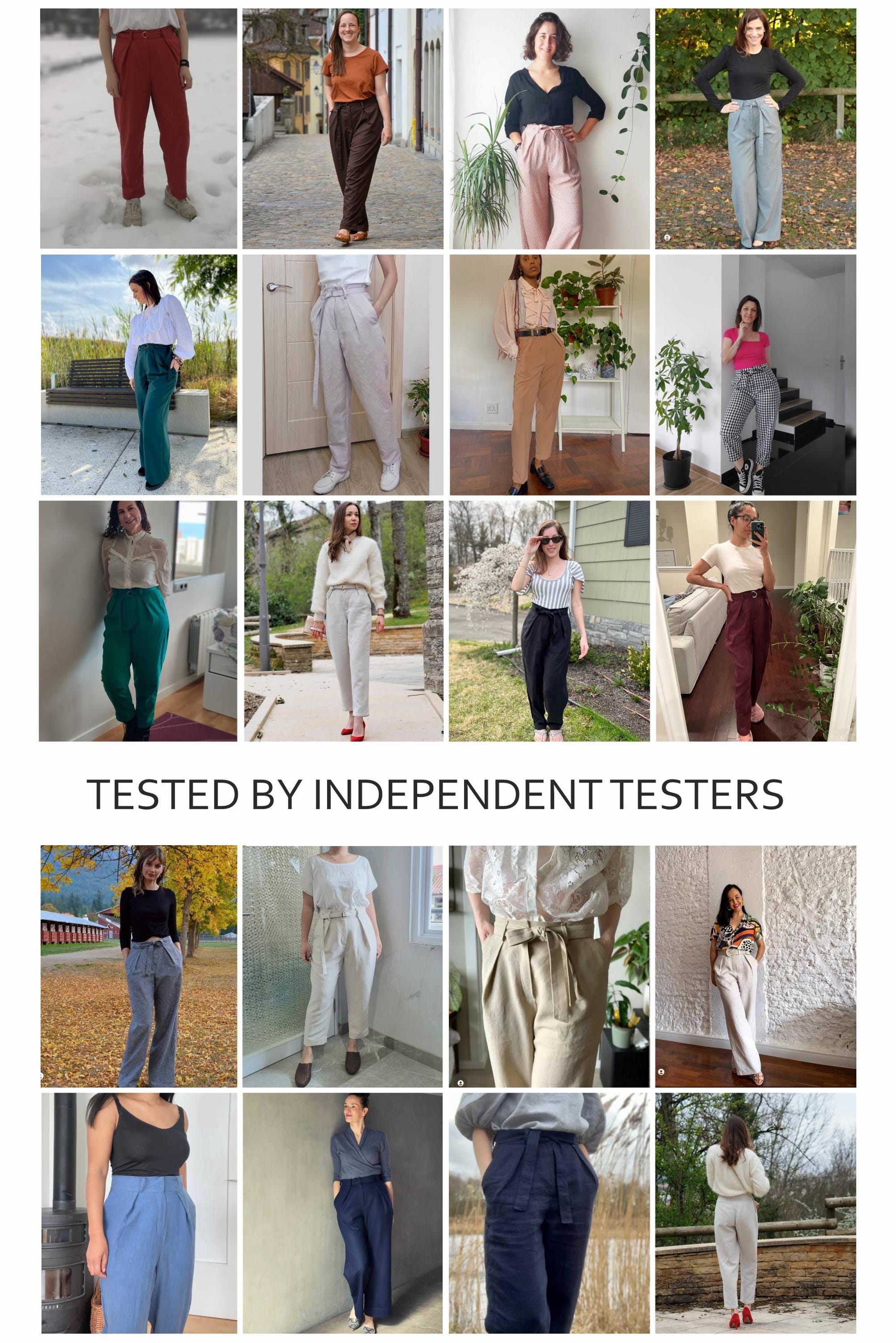 Lea Wide Leg & Tapered Pleated Pants PDF Sewing Pattern for Instant ...