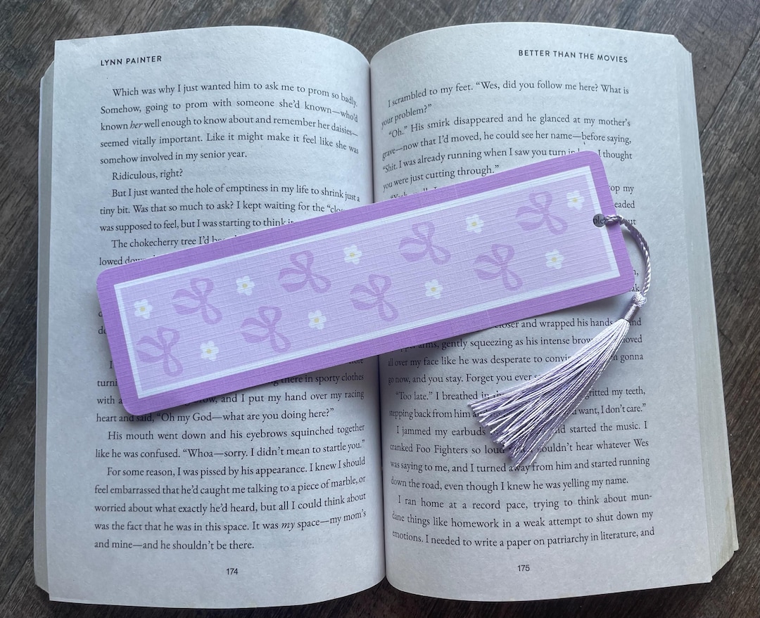 Purple Coquette Bookmark, Homemade Bookmark - Etsy
