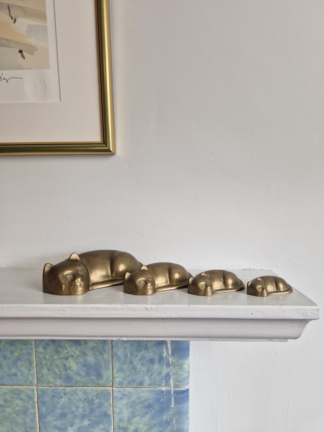 Vintage Brass Stacking Cats - Etsy