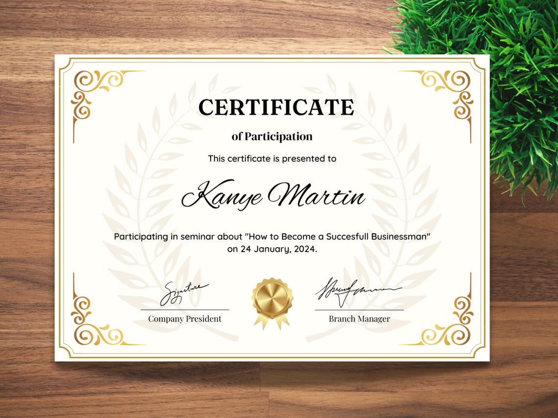 6 Pages of Editable & Printable Seminar Certificate Template ...