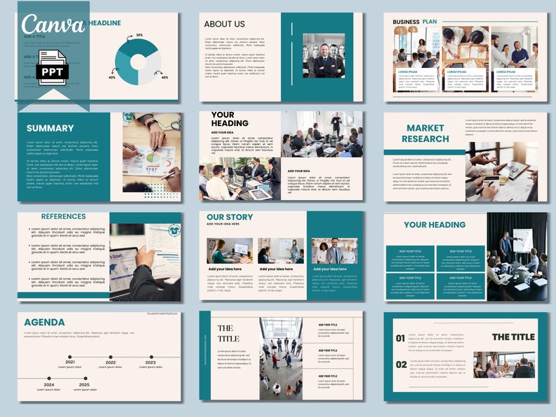 Modern Presentation Templates: 30 Unique Slides (PPTX & Canva) - Etsy