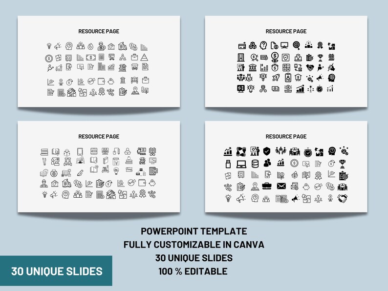 Modern Presentation Templates: 30 Unique Slides (PPTX & Canva) - Etsy