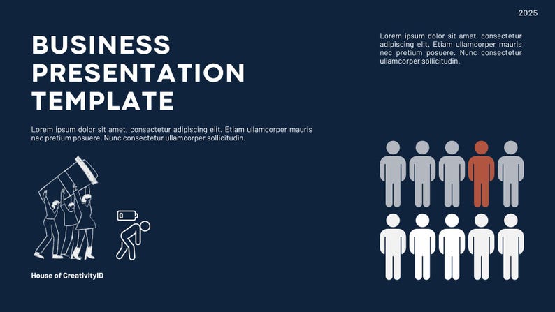 Minimalist Powerpoint Template: Sleek Navy Design for Canva Pro/edu and ...