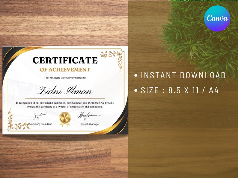 3-pack Editable Premium Black & Gold Certificate Templates ...