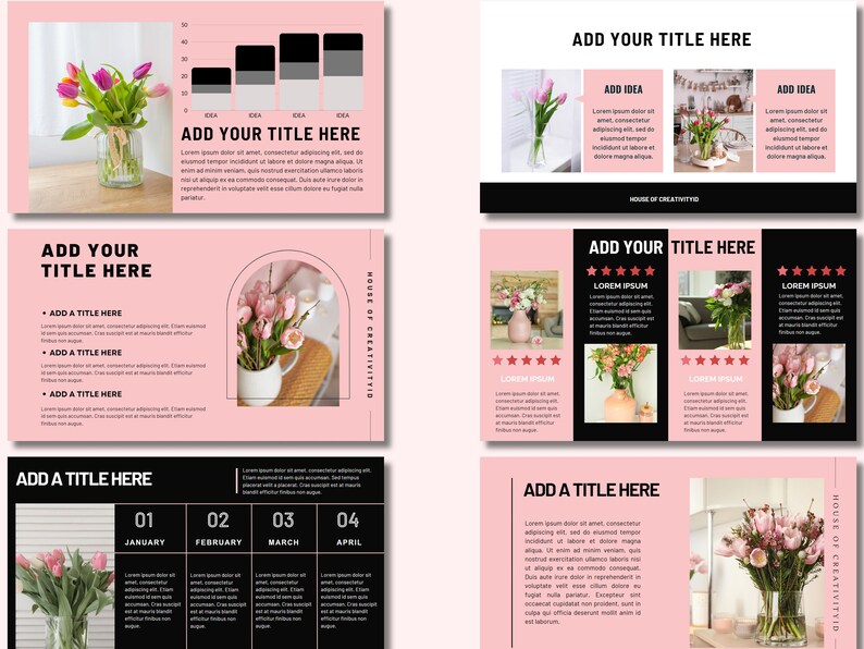 Floral Powerpoint Template: Rose Gold Business Presentation (canva ...