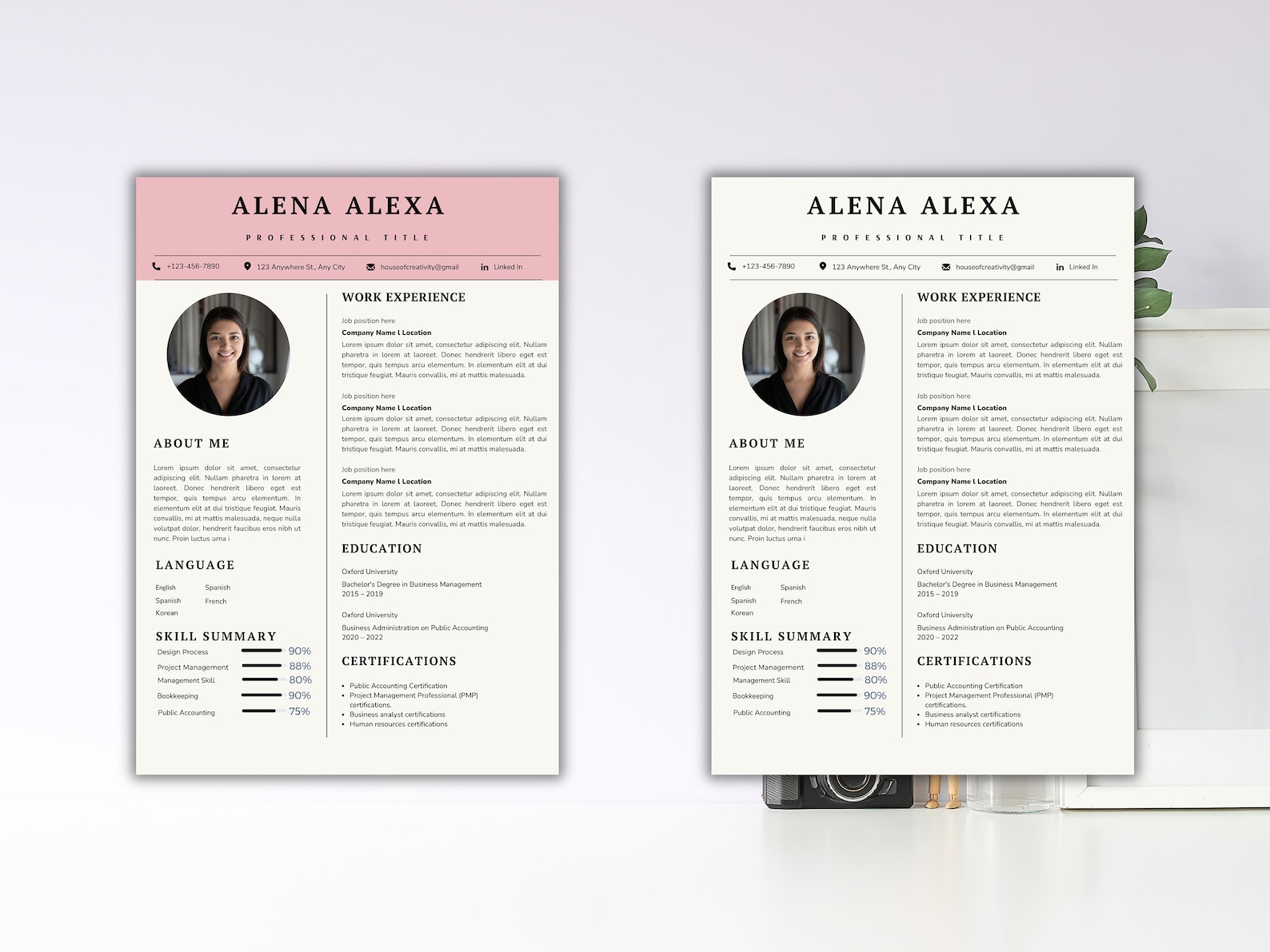 Professional Resume Template for Word Minimalist Resume Resume CV ...