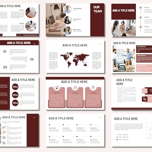 CANVA Business Minimal Modern Red Powerpoint Template, Company Profile ...