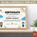 Editable Kindergarten Certificate, Customizable Kindergarten Arts ...