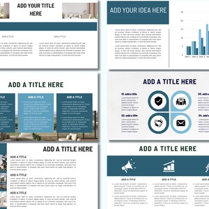 Modern Business Powerpoint Template: Blue & White Infographics (PPTX ...